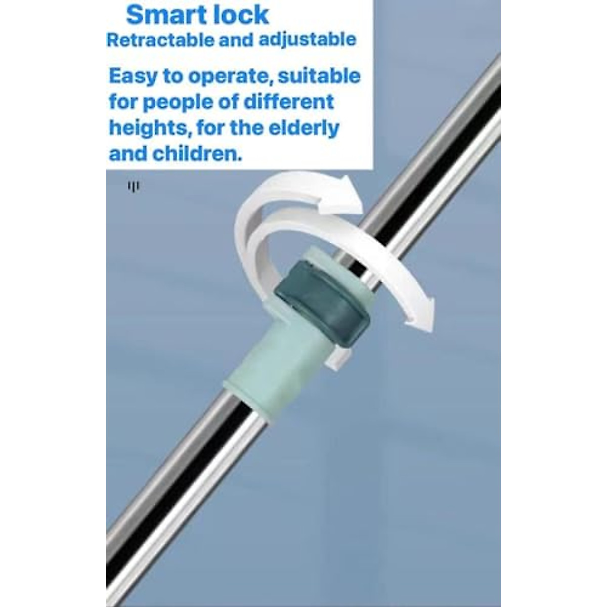 Retractable Silicone Floor Scraper, Home Bathroom Toilet Sweeping Wiper Artifact, Household Sweep, No Sticky Hair Broom (52CM)