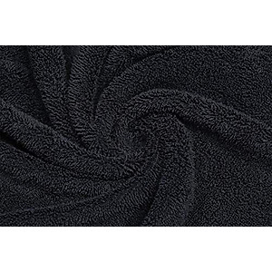 PERFEHAIR Black Salon Towels (2-Pack, 16 X 27 Inches)-Barber Hand Cotton Towel for Gym, Bath, Spa, Shaving, Shampoo