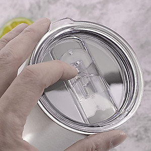 Splash Resistant Tumbler Lids 20 oz 6 Pack,Tumbler Lids Spillproof 20 oz For Ye-ti Rambler, Old Style RTIC, Ozark Trails and more Cooler Cup (Transparent Slide, 20 OZ 6 Pack)