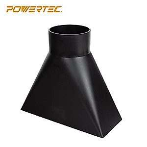 POWERTEC 70151 Dust Hood Rectangular Shape, Funneled 4-Inch Fitting By 10-Inch Wide Attachment for Dust Collection