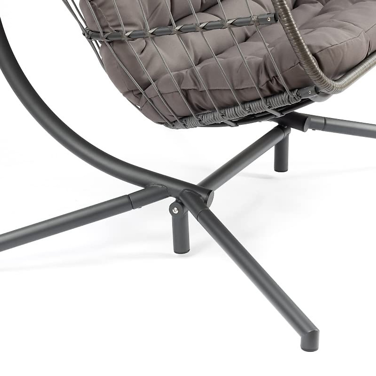 WYKDD 2-Person Hanging Swing Chair with Stand, Hanging Egg Chair, Wicker Rattan Hanging Chair with Cushion for Indoor Outdoor Garden