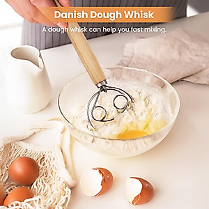 KIKCOIN Banneton Bread Proofing Basket, 10 Inch Oval Sourdough Bread Baking Supplies, Sourdough Proofing Basket Set of 2, Sourdough Starter Kit with Bread Lame, Linen Liner, Metal Scraper, Dough Whisk