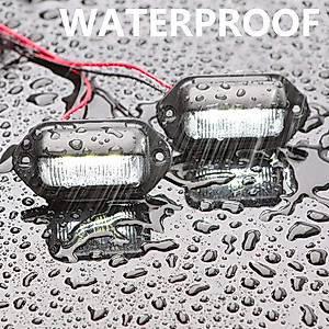 JEDEW License Plate Light (2 Pack), 12V 6-SMD LED License Plate Lamp Taillight for Truck SUV Trailer Van, Step Courtesy Lights, Dome/Cargo Lights