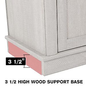 LGHM 58" TV Stand, Entertainment Center for 65 inch TV with Faux Marble Finish, Farmhouse White with Open Storage Shelves and Cabinets for Living Room, Bedroom