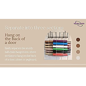 The Roll Keeper, Vinyl Roll Holder and Craft Room Organizer, Hanging Adjustable Rack, Diamond Painting Accessories,Closet, Door and Wall Mount, Holds 36 Roll (White Elastic)