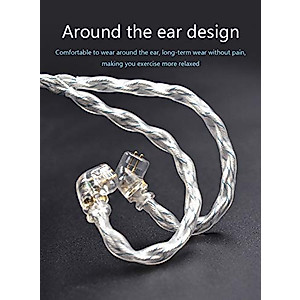 KZ Silver/Blue Hybrid (784 cores) Upgrade Cable, HiFi Earphone Audio Replacement Mixed Wire 3.5mm Compatile with C PIN