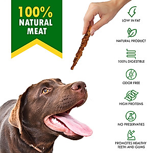 Dog Smoked Rawhide Sticks Wrapped Chicken & Pet Natural Chew Treats - Grain Free Organic Meat & Healthy Human Grade Dried Snacks in Bulk - Best Twists for Training Small & Large Dogs - Made for USA