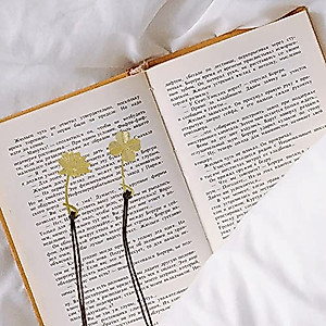 Teaseniy Hollow Metal Bookmarks, 8 Pcs Pretty Bookmarks Set with Lanyard Book Markers for Book Lovers Writers Readers Children Teens Adults