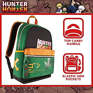 Concept One Hunter x Hunter 13 Inch Sleeve Laptop Backpack, Padded Computer Bag for Commute or Travel, Green