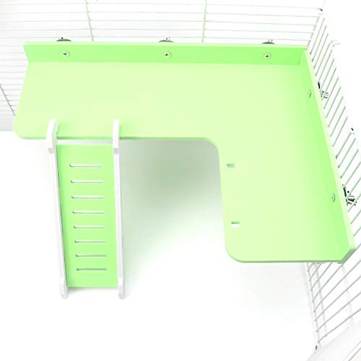 Alfie Pet - Kick Wood Ladder Platform for Mouse, Chinchilla, Rat, Gerbil and Dwarf Hamster - Color: Green