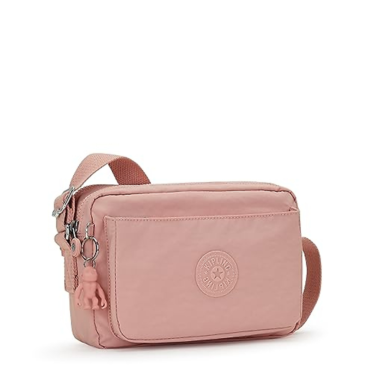 Kipling Women’s Abanu Medium Crossbody Bag, Lightweight, Adjustable Nylon Waist Pack with Multi-Compartment Zip Pockets, Tender Rose
