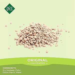 O.R.I./Graystone Natural Granular Tofu Cat Litter for Automatic Self-Cleaning Litter Box Robots | Dust Free Fast Clumping Multi-Cat Plant Based Flushable Lightweight | 1pk 4.5lb Refill Bag Unscented