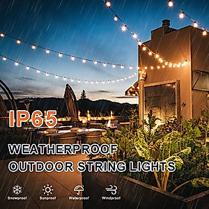 Kawaya String Lights for Outside, 150FT LED Outdoor String Lights Waterproof with 72+3 Shatterproof Edison Plastic Bulbs, Connectable Outdoor Lights for Patio Garden Bistro Backyard Party Gazebo