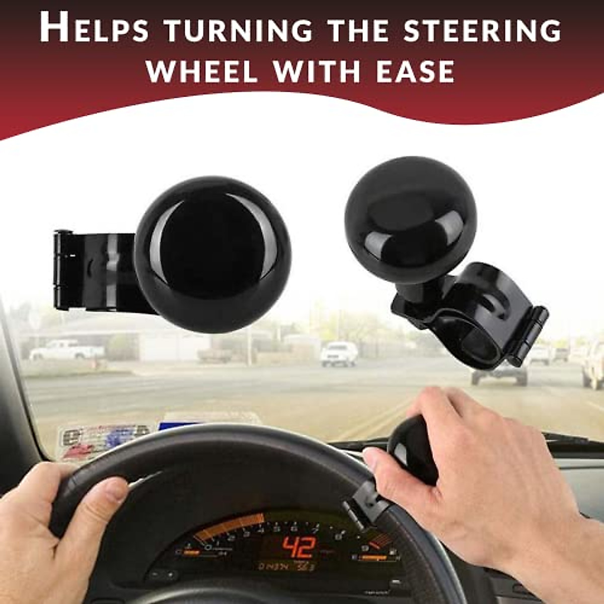 Zento Deals Classic Black Universal Fit Vehicle Steering Wheel Suicide Spinner Premium Quality Power Handles (black 1)