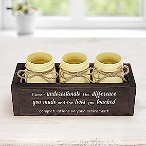 THYGIFTREE Retirement Gifts for Women, 2023 Happy Retirement Appreciation Gifts for Mom Teacher Nurse Coworkers Employee Friends, Mason Jar Farmhouse Planter Box - Never Underestimate the Difference You Made