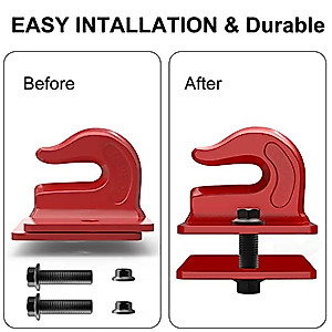 IMAYCC Enhanced Tractor Bucket Hooks 3/8" (2 Pack),Heavy Duty Tow Hook Grab Hooks for Tractor Bucket,G70 Forged Steel Bolt Hook Work for Rv,Utv,Truck Tractor Bucket Accessories Max 15,000 lbs,Red