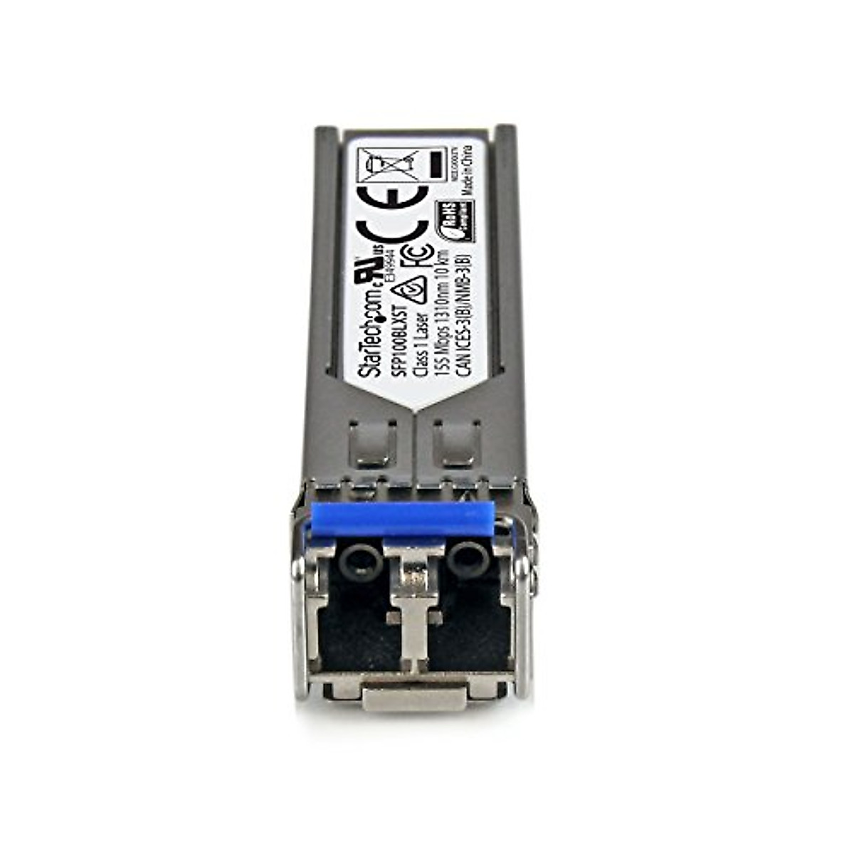 StarTech.com MSA Uncoded Compatible SFP Module - 100BASE-LX - 100MbE Single Mode Fiber (SMF) Optic Transceiver - 100Mb Ethernet SFP - LC 10km - 1310nm - DDM (SFP100BLXST),Silver