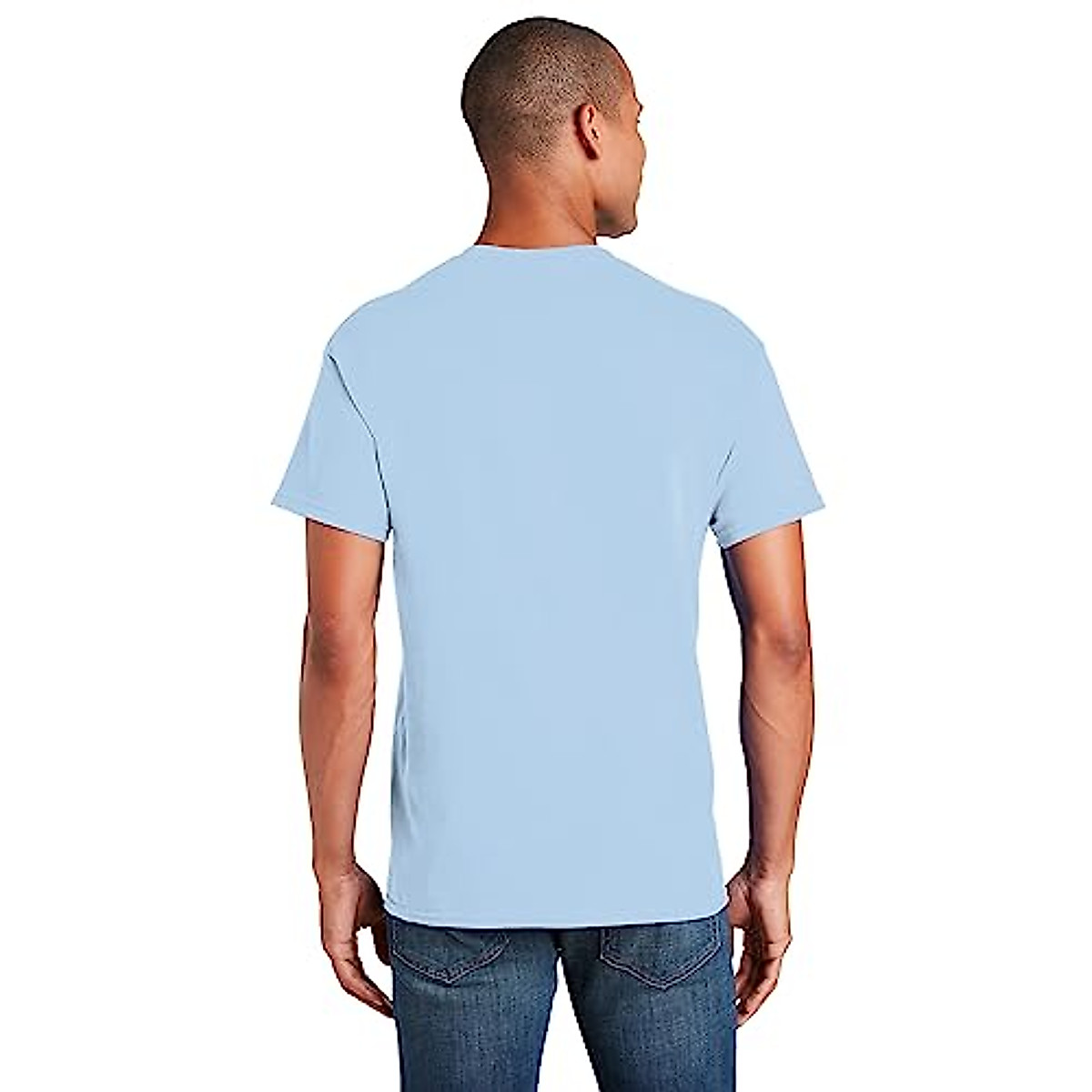 Gildan 5.4 oz Cotton T-Shirt (5000) Tee Large Light Blue