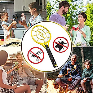 Beastron Bug Zapper Racket Electric Rechargeable Killer, 4 Pack Large Size, Yellow