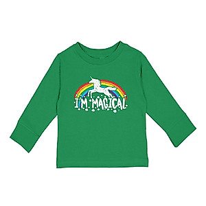 Haase Unlimited I'm Magical St. Patrick's Day Long Sleeve Kid's T-Shirt (4T, Kelly Green)