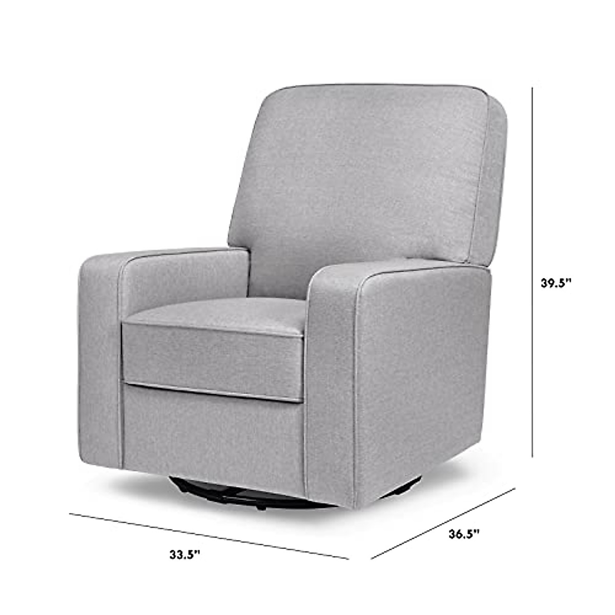 DaVinci Perry Swivel Glider in Misty Grey, Greenguard Gold Certified