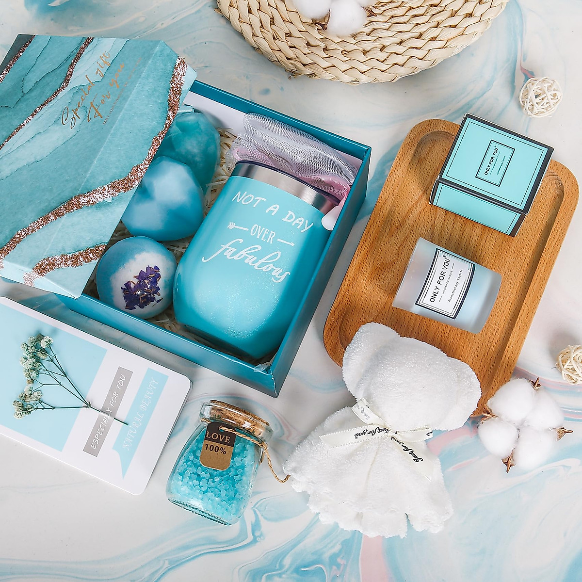 Birthday Gifts for Women, Unique birthday box for Women, Mom, Sister, and Friends - Relaxing Spa Gift Basket Set - Thank You Gifts for Women Who Have Everything