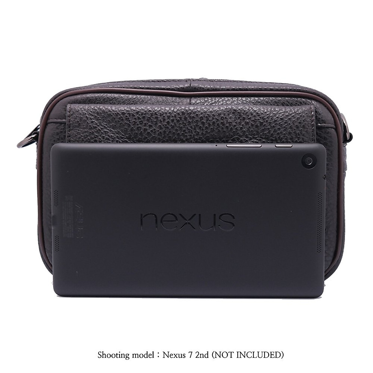 Vidlea Mens Handbag Genuine Leather Crossbody Shoulder Messenger Bag Organizer Checkbook Wallet Purse (Card Brown)