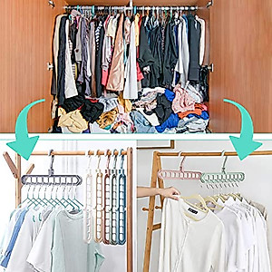 Pack of 6 Magic Hangers Wardrobe Closet Organizers Storage,Closet Organizer Space Saving Sturdy Pink and Blue Plastic Hangers for Home College Dorm Room Essentials for Wardrobe