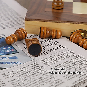 Juegoal 2 Pack Wooden Chess Pieces Only, 32 Pieces Each Wood Chessmen Pieces, 2.4 Inch King Figures Chess Game Pawns Figurine Pieces, Replacement of Missing Piece, Includes Storage Bag