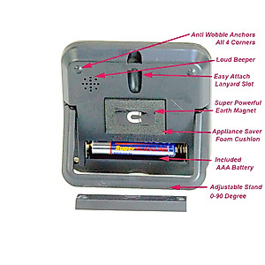 Elegant Digital Kitchen Timer Stainless Steel - Plumberry - Strong Magnetic Back - Kickstand - Loud Alarm - Large Display - Auto Memory - Auto Shut-Off - Model eT-24 (Plumberry) by eTradewinds