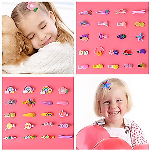 SKYNEO Baby Hair Clips, Pin, Barrettes for Girls, Toddler Girls Accessories, Kids Clips Styling, Flower Rainbow Candy Fruits Butterfly Cute 42 Pieces