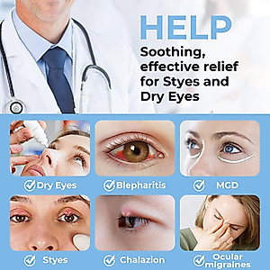 Aroma Season Heated Eye Mask for Dry Eyes, Warm Eye Compress with Flaxseed Grapahene FIR for MGD, Dry Eye Syndrome, Chalazion Blepharitis Stye Eye Treatment, Steam Moist to Unclog Glands (Blue)