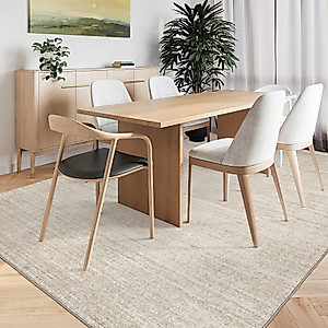 Valenrug Washable Rugs 5x7 - Stain Resistant 5x7 Area Rugs for Living Room, Non Slip Backing Printed Rugs for Bedroom, Folable Machine Washable Area Rug (5'x7', Beige)