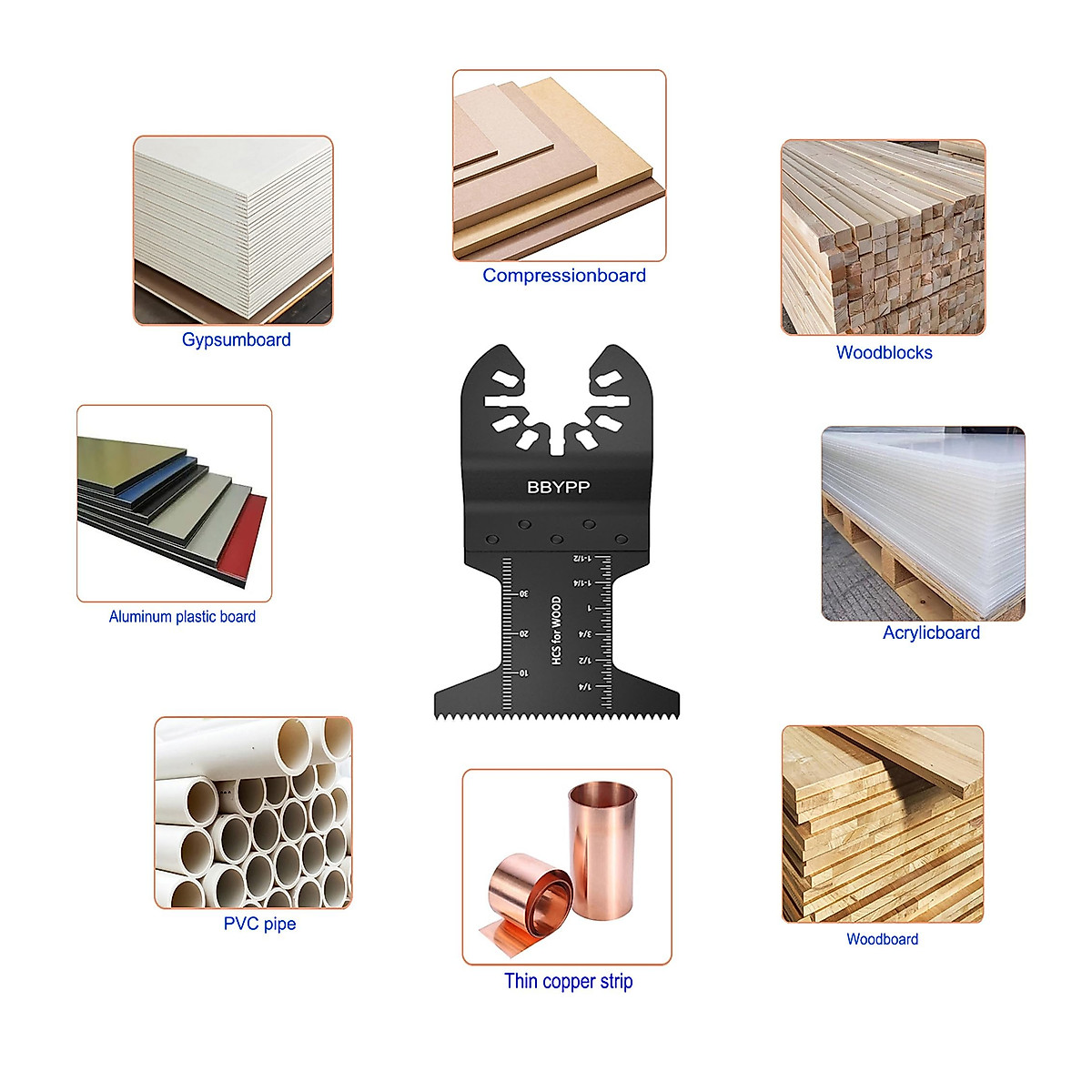 12pcs Oscillating Saw Blades, 1-3/4 Inch Professional Universal Multitool Blades for Wood Plastic Soft Metal, Quick Release Durable Oscillating Wood Saw Blades Fit Most Models