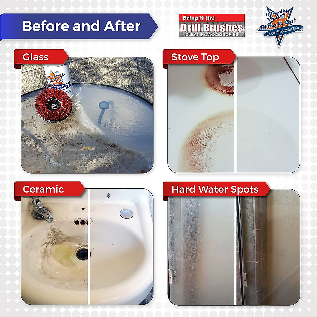 Hard Water Stain Remover Bring It on Cleaner & Sealant 16oz, Water Spots on Glass, Hard Water Buildup.