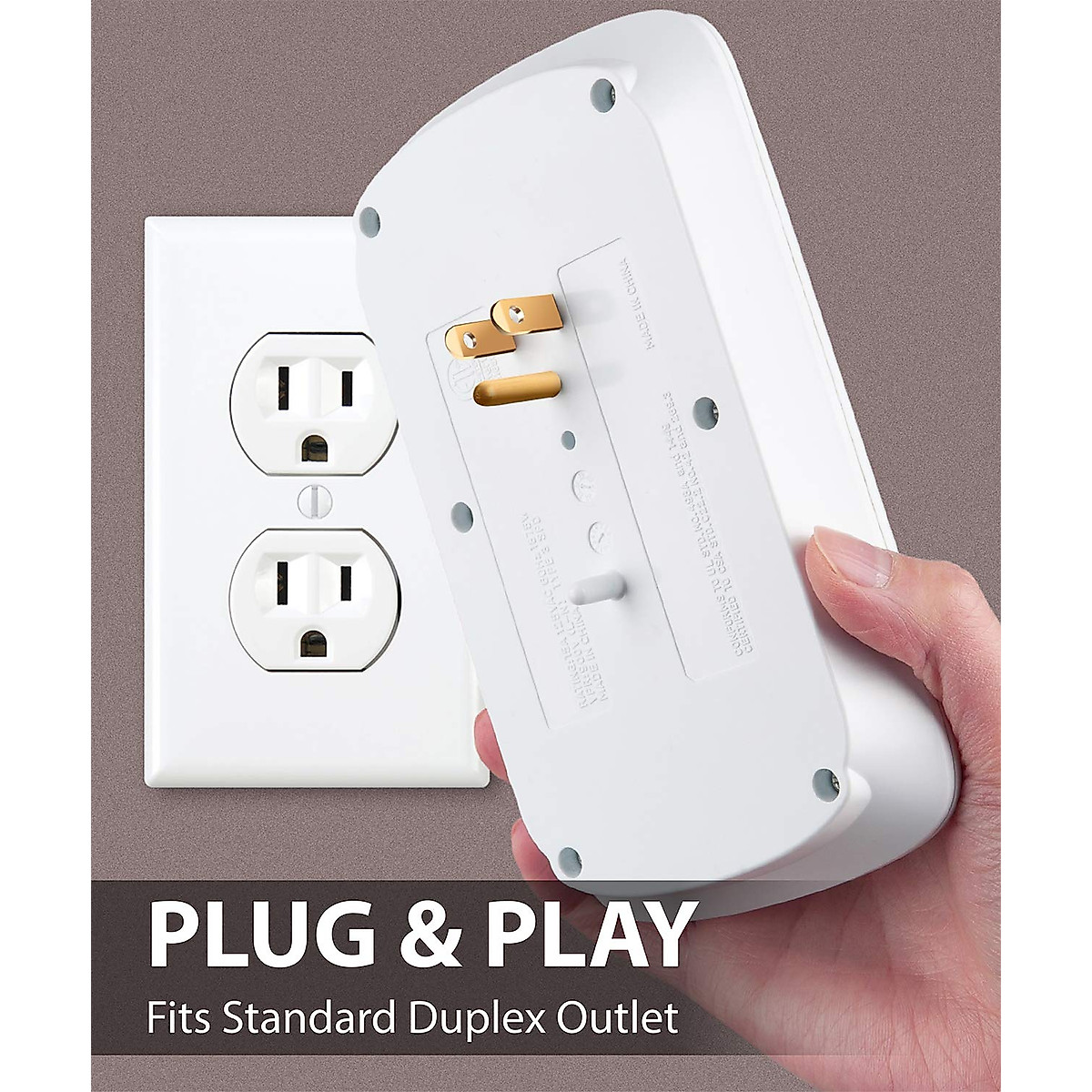 Fosmon 6 Outlet Surge Protector 1200 Joules with 2 USB Ports Charger (3.1A), Multi Plug Outlet Extender 1875 Watt, 3-Prong Grounded Wall Tap Adapter