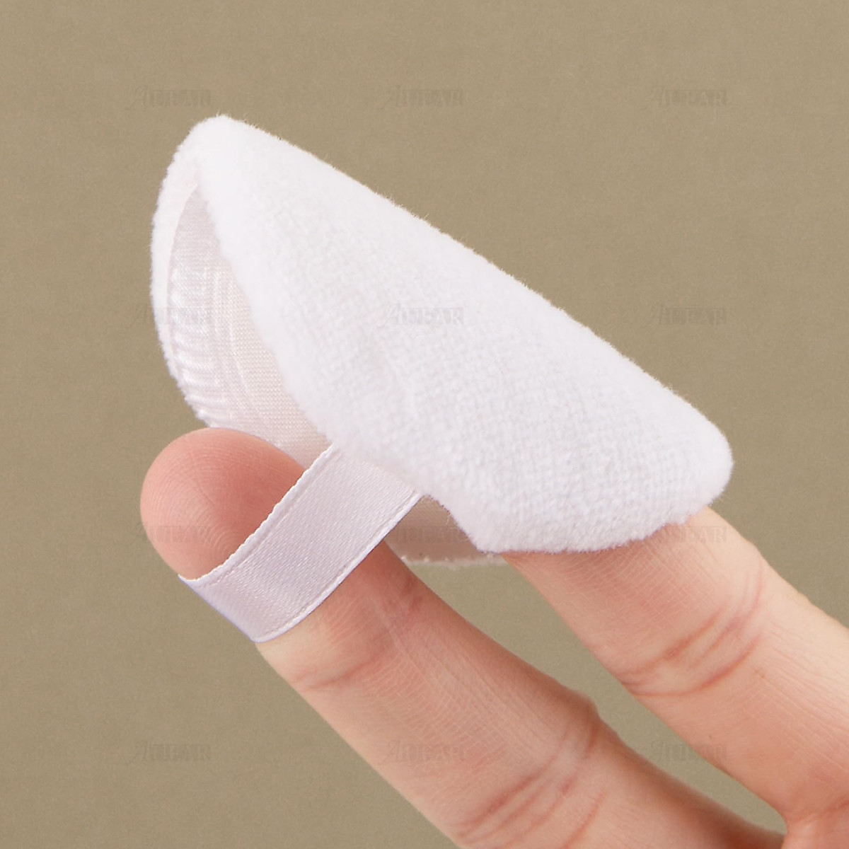 AUEAR, 10 Pack Powder Puffs Washable Pure Cotton Round Makeup Pads 2.36 Inch Cosmetic Face Powder Puff with Ribbon for Loose Foundation (White)