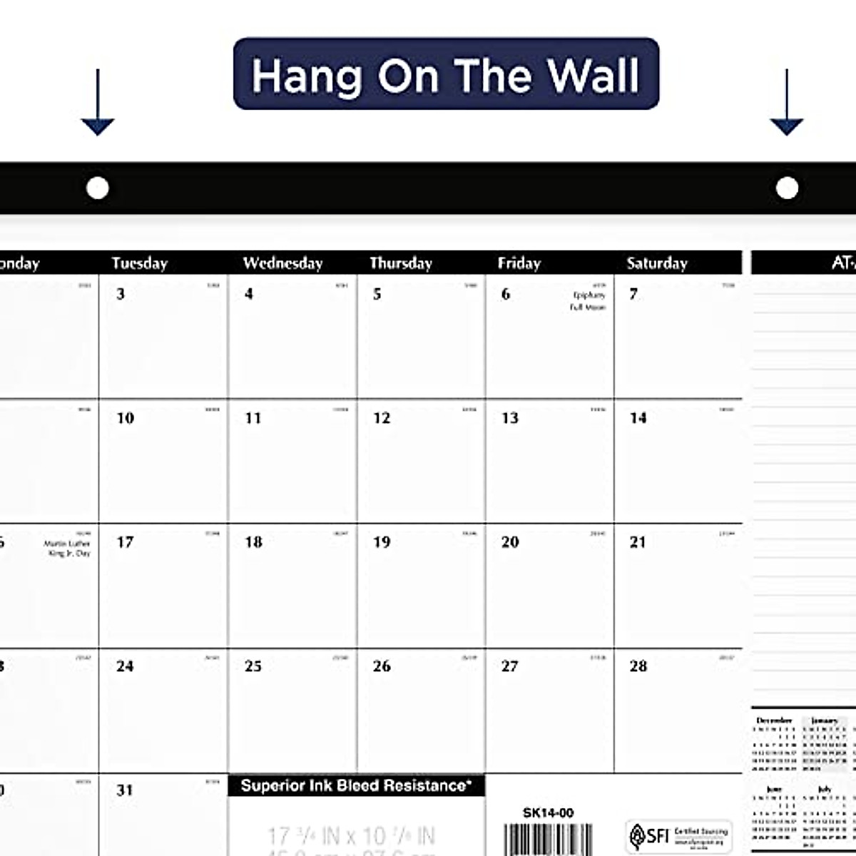 AT-A-GLANCE 2023 Desk Calendar, Desk Pad Calendar, 17-3/4" x 11", Compact (SK1400)