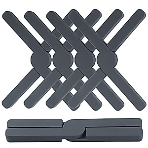 4 Pack Foldable Silicone Trivet Mats, Hot Pot Holder Hot Pads Drying Mat Heat Resistant for Table Kitchen (4 Pack Foldable X-Shaped)