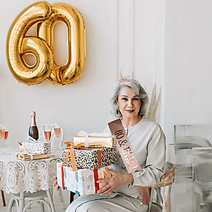 Vovii 60th Birthday Sash and Tiara, Rose Gold Tiara, 60th Birthday Gifts for Women, 60th Birthday Decorations for Women, Happy 60th Birthday Decorations