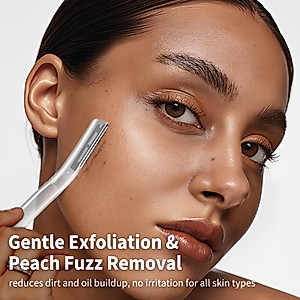 Face Razors for Women, Dermaplane Razor for Women Face, Eyebrow Razor, Facial Razor, Professional Dermaplaning Tool, Gentle Skin Exfoliation Microblades for Sensitive Skin, Peach Fuzz Remover, 5 Count