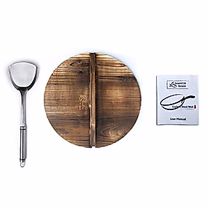 Souped Up Recipes Carbon Steel Wok For Electric, Induction and Gas Stoves (Lid, Spatula and User Guide Video Included)