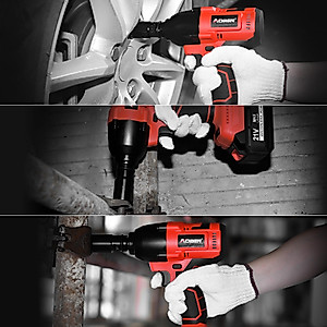 AOBEN Cordless Impact Wrench 1/2 Inch, Power Impact Gun Kit, Max 600N. M/450Ft-lbs High Torque Electric Impact Driver for Car RV Tire, 4.0Ah Battery, Charger, 6 Sockets & Storage Tool Case