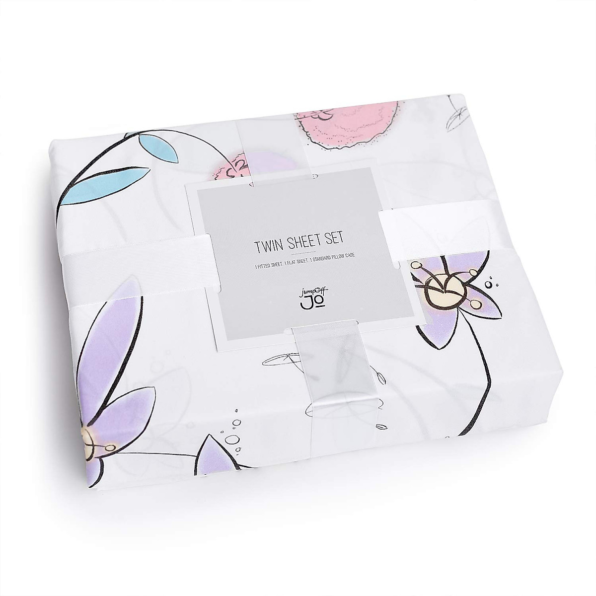 JumpOff Jo - 3-Piece Kids Twin Bed Sheet Set - Super Soft Durable Hypoallergenic, Breathable, Microfiber Polyester - Themed Bedding for Toddler Beds & Twin Beds - Fairy Blossom