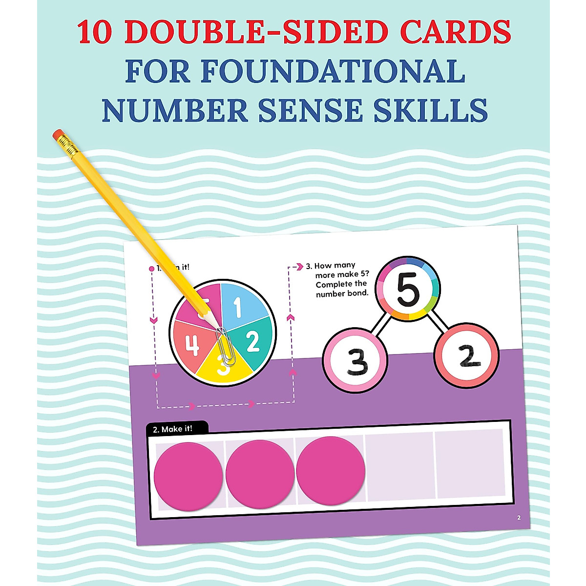Carson Dellosa Edu-Clings Silicone Center Ten Frame Manipulative—Grades K-1 Dry-Erase Mats and Math Manipulatives for Addition, Subtraction, Place Value Learning (22 pc)