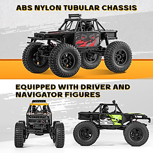FMS RC Crawler 1/24 Lemur FCX24 4 Wheel Drive RC Rock Buggy, 2.4Ghz 380mAh Hobby Grade RC Car Model Off Road Vehicle RTR for Adults, Green/Orange/Red