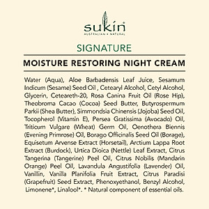 Sukin Organics Moisture Restoring Night Cream, 4.06 Fl. Oz.