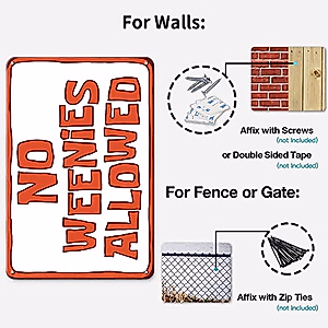 Cool Room Decor Funny Posters No Weenies Allowed Metal Tin Sign, 8X12 Inches Retro Decor Funny Door Signs for Bedroom, Porch, Backyard, Office, Livingroom, Cute Spongebob Poster, Street Signs for Bedroom Wall Decor, Gift for Women SpongeBob Lovers