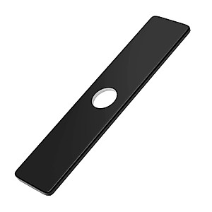 BWE 10 Inch Faucet Hole Cover.Bathroom or Kitchen Sink Hole Cover,Black Escutcheon Plate,Stainless Steel Deck Plate for 1 or 3 Hole Bathroom or Kitchen Sink Fauce