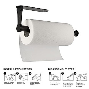 Paper Towel Holder,Under Cabinet Paper Towel Holder Optional Perforated or self-Adhesive,Paper Towel Holder Wall Mount for Kitchen,Sturdy and Durable Kitchen Organization